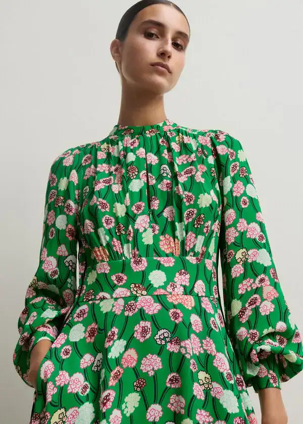 green flower print dress Ellianna Floral Maxi Dress in Green