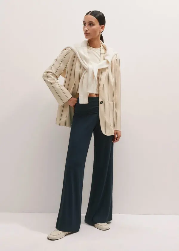 ME+EM Roll-top Waistband Palazzo Pant - Dark Navy