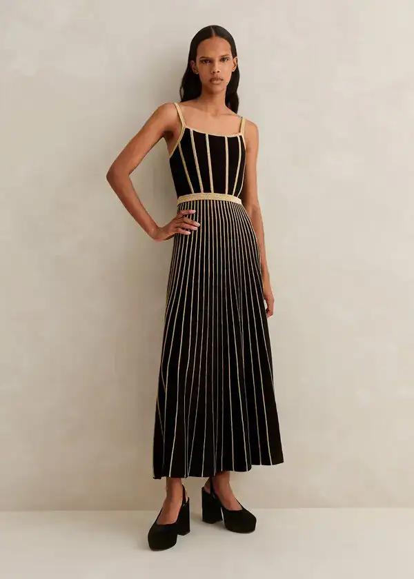 knit fit and flare midi dress BIANA Nora Milano Knit Short Sleeved Fit-And-Flare Midi Dress main image 1