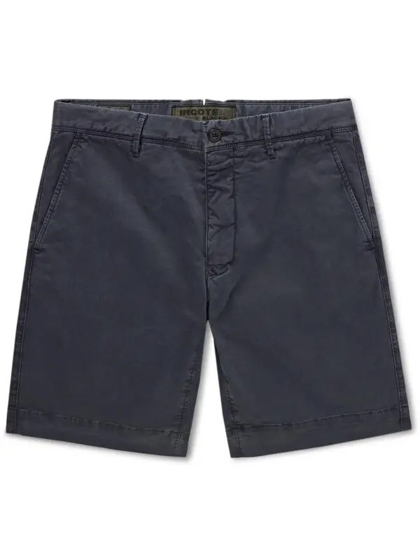 Incotex Slim-Fit Stretch-Cotton Twill Bermuda Shorts In Blue 60