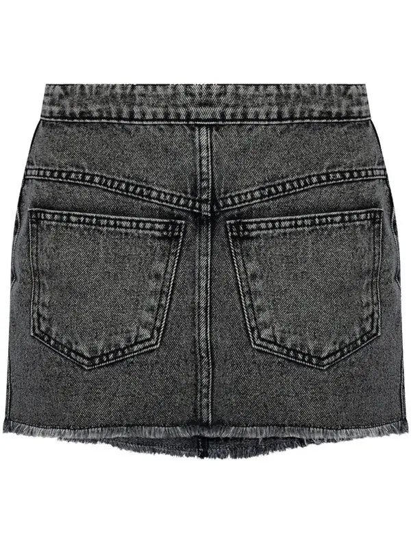 THE MANNEI Logo-patch Denim Mini Skirt - Grey