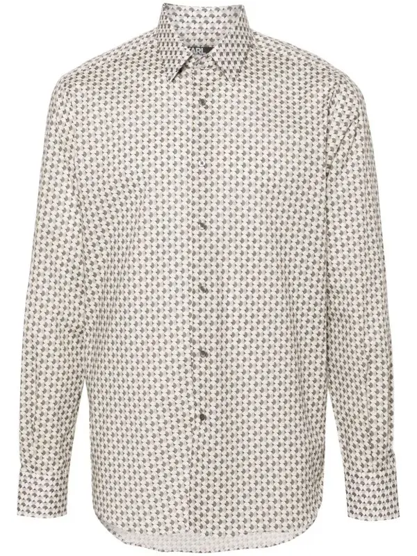 Karl Lagerfeld Geometric-print Long-sleeve Shirt