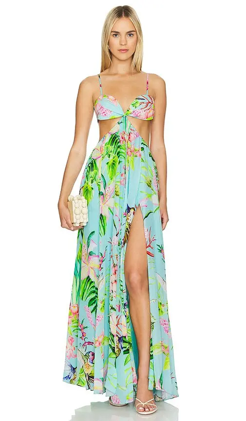 Rococo Sand Maxi Dress In Green In Turquoise - 54% Off | Editorialist