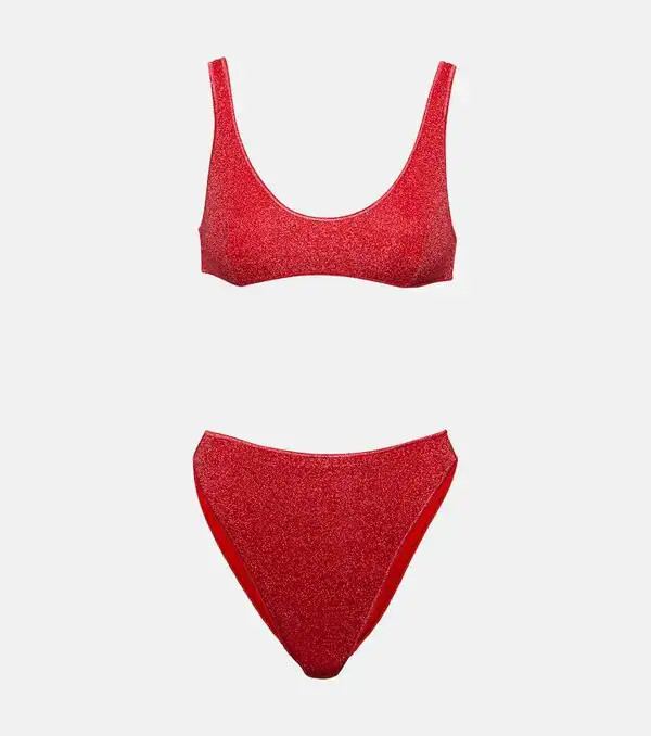 Oseree Lamé Bikini Red 30% Off Editorialist