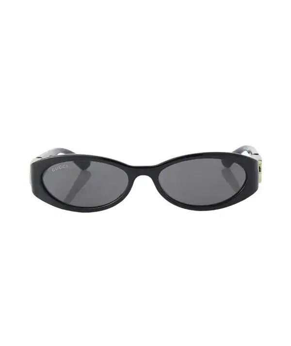 Gucci Interlocking G Oval Sunglasses - Black | Editorialist