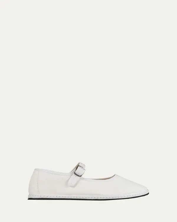 VIBI VENEZIA Cotton Mary Jane Slipper Loafers - Latte