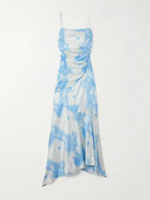 ganni blue organza dress Textured Organza Long Full Circle Dress main image 0