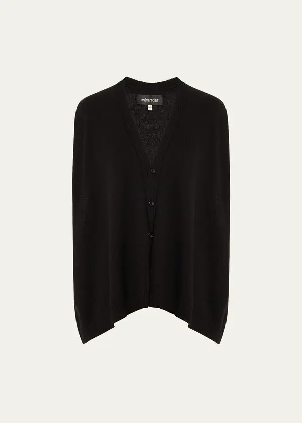 Eskandar Aline Sleeveless V-neck Cardigan - Black