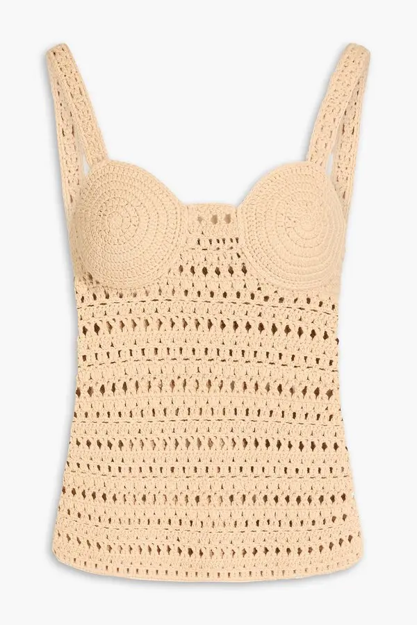 Nanushka Bernou Crocheted Cottonblend Top