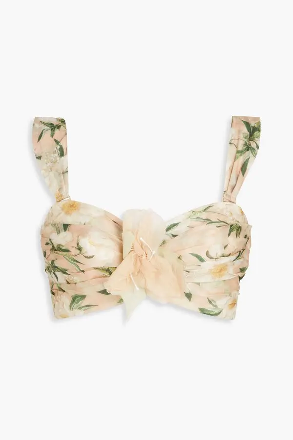 Zimmermann Floralprint Linen And Silkblend Bra Top