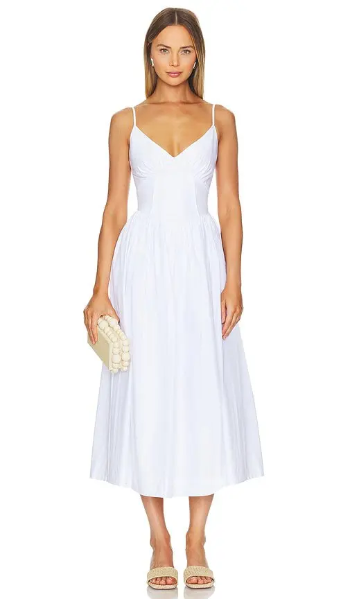 NICHOLAS Becker Princess Waist Midi Dress - White