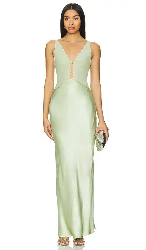 bec and bridge green silk dress Cedar City Maxi Dress in Sea Spray – Love it Loan it main image 0