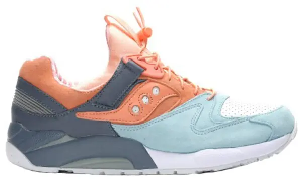 Saucony Grid 9000 Premier Sneakers - Blue/white/peach