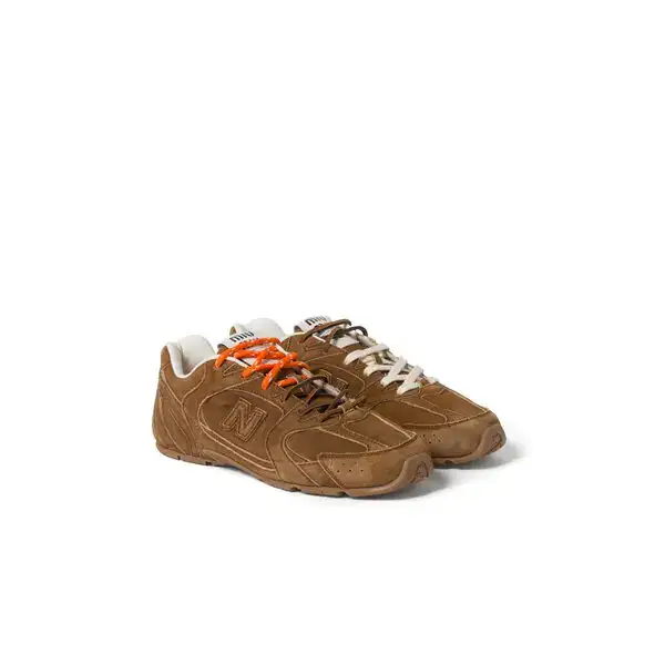 Miu Miu X New Balance 530 Sl Suede Sneakers - Cinnamon | Editorialist