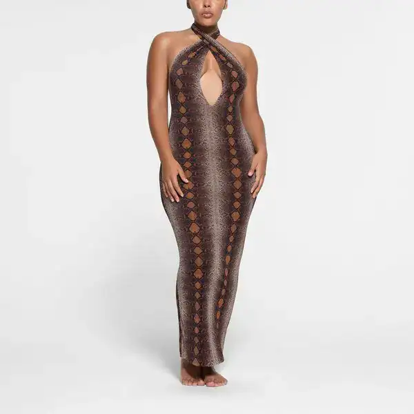 halter off shoulder dress Carielle Off-Shoulder Halter Maxi Dress Wine