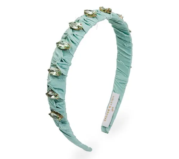 VIOLET & BROOKS Rebecca Linen & Crystal Wrap Headband