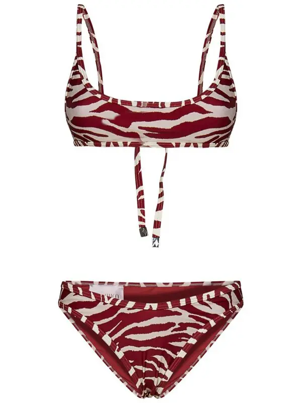 Buy THE ATTICO Zebra Print Bikini Set - Red At 33% Off | Editorialist