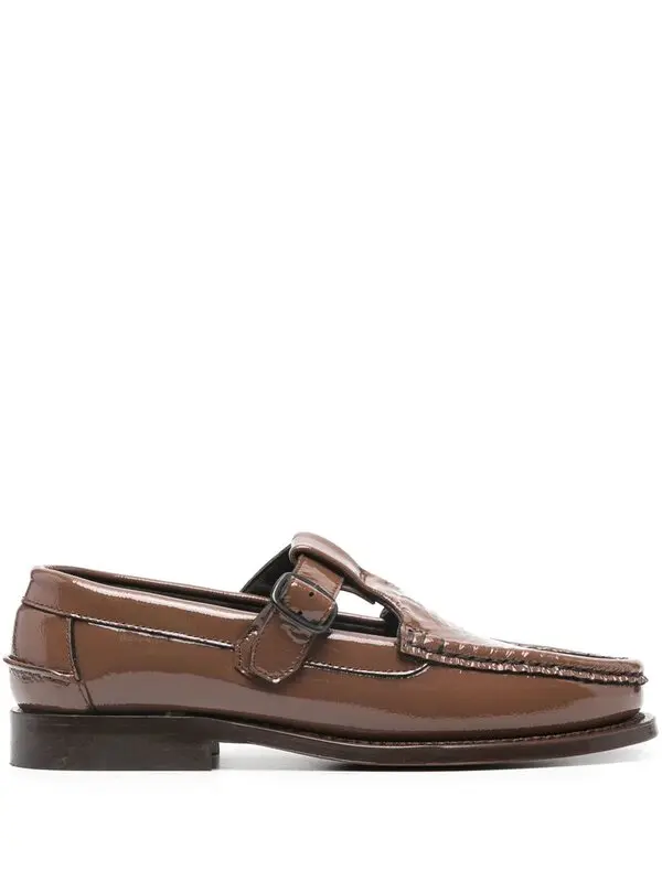 Hereu Alber Crinkled Glossy Shoes - Brown