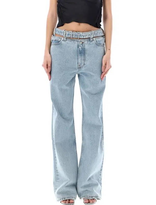 Y/Project Y Belt Jeans In Evergreen Ice Blue - 59% Off | Editorialist