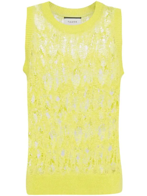 TAAKK Open-knit Crew-neck Vest