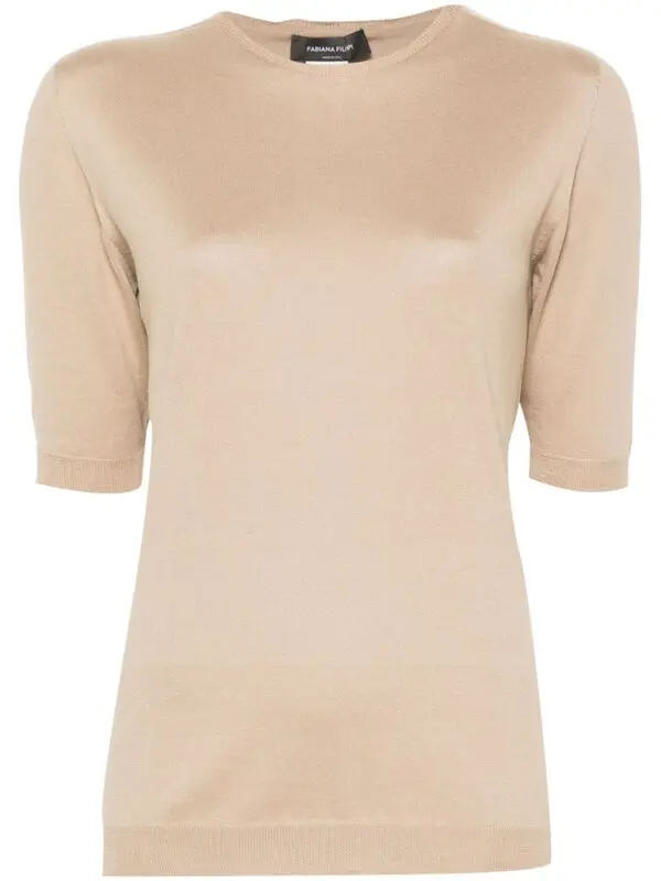 Fabiana Filippi Fine-ribbed Top - Neutrals