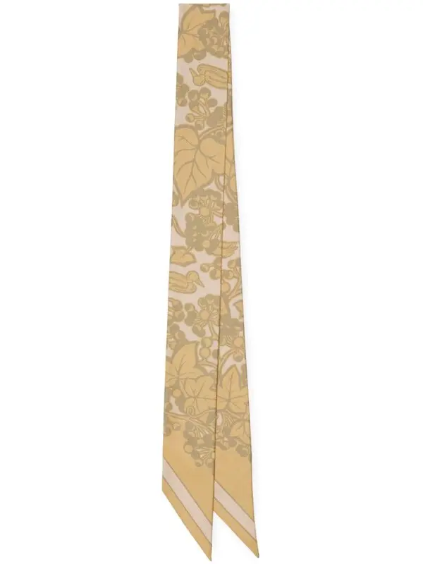 Burberry Botanical-print Silk Scarf