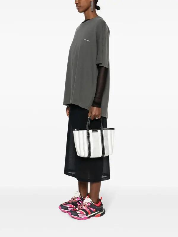 Balenciaga Small Barbes East-West Tote Bag - White | Editorialist