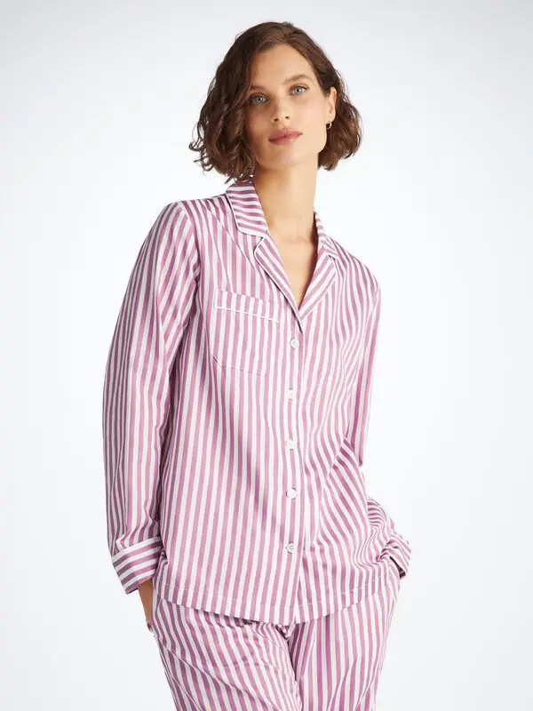 Derek Rose Pyjamas Capri 23 Cotton Batiste - Purple | Editorialist
