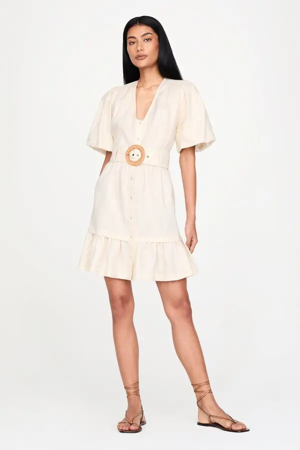 MARIE OLIVER Gwenyth Linen Dress - Whitecap