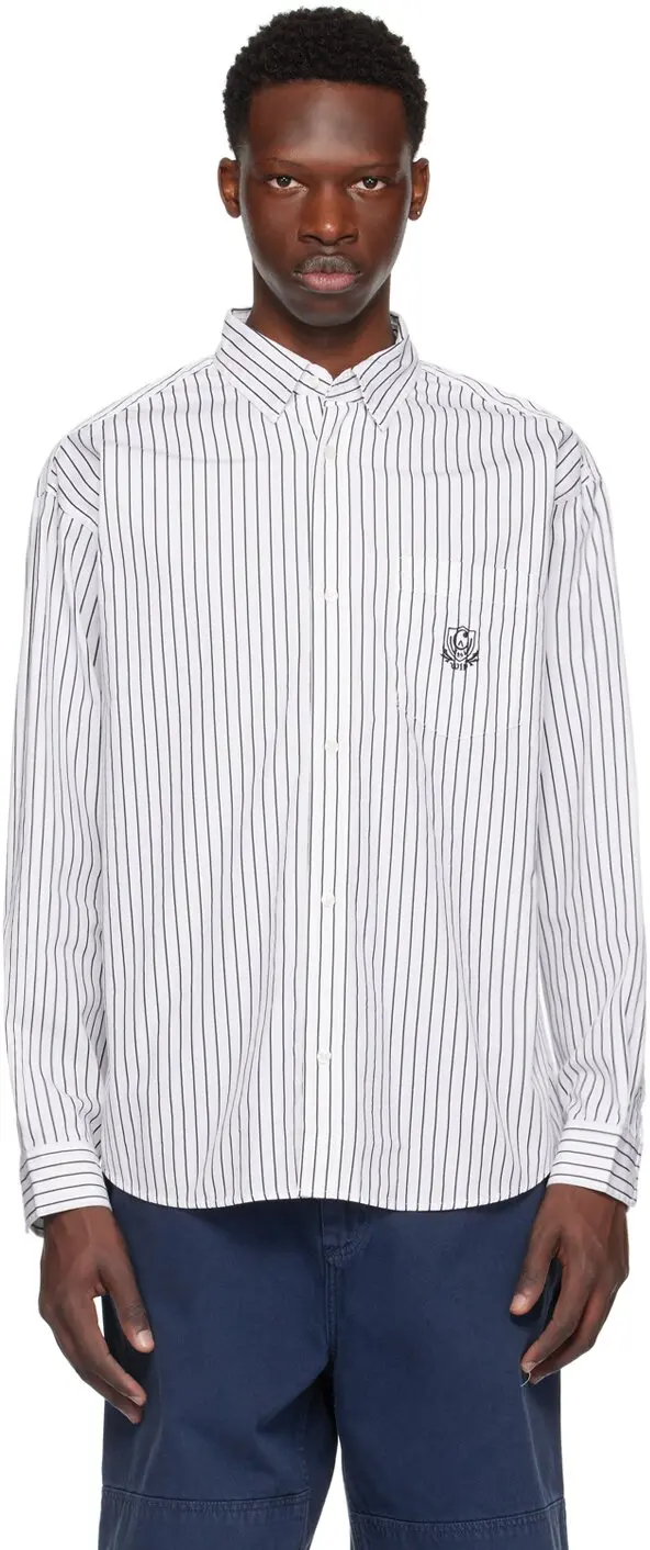 Carhartt Work In Progress White Linus Shirt In 22a Linus Stripe