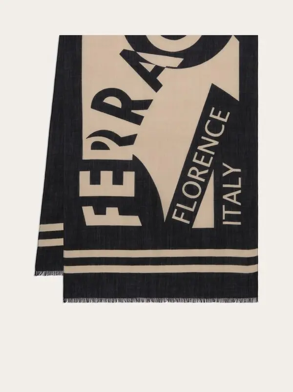 FERRAGAMO Maxi-logo Stole - Grey