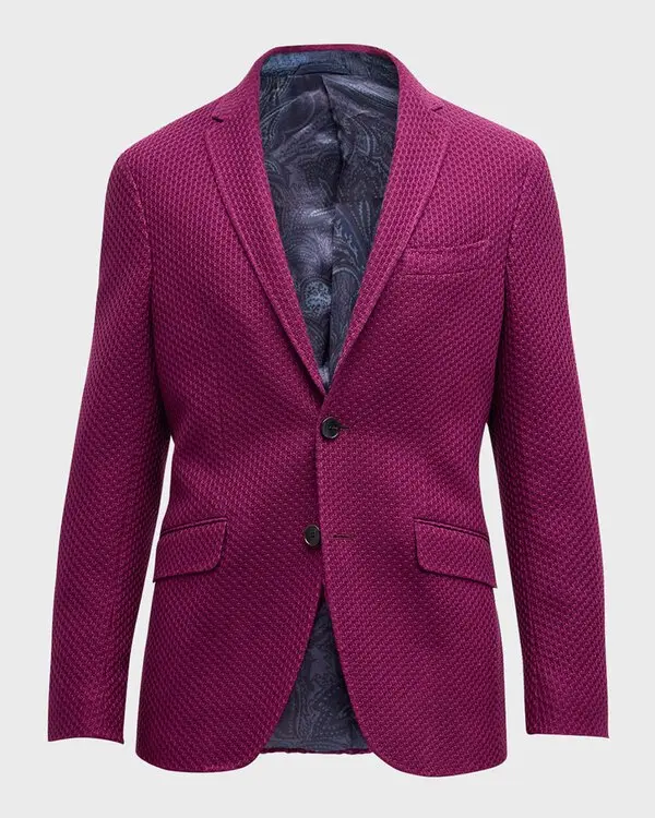 Etro Basic Textured Blazer - Reddish Purple