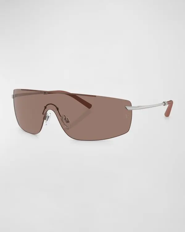 OLIVER PEOPLES X FEDERER R-5 Metal Shield Sunglasses - Silver