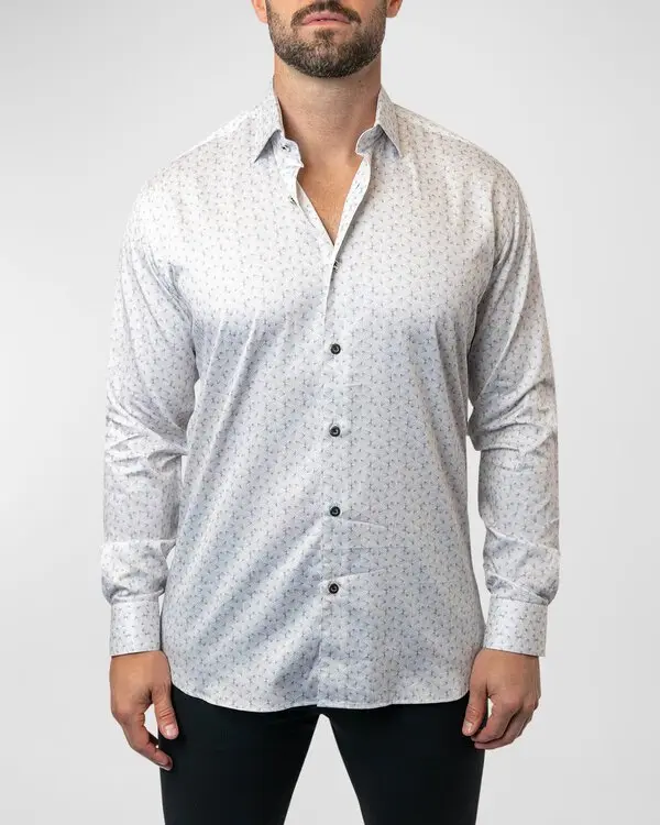 MACEOO Fibonacci Prism Dress Shirt - White