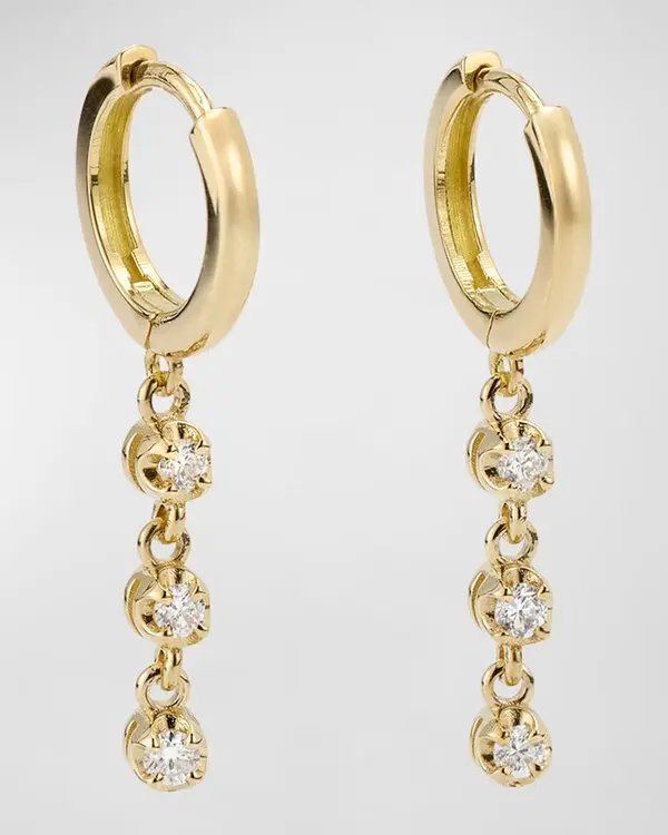 JENNIFER MEYER 18k Yellow Gold Diamond Huggie Earrings