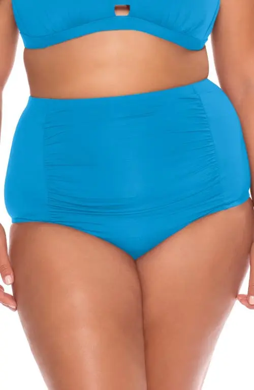 Becca High-waisted Bikini Bottom - Adriatic Blue