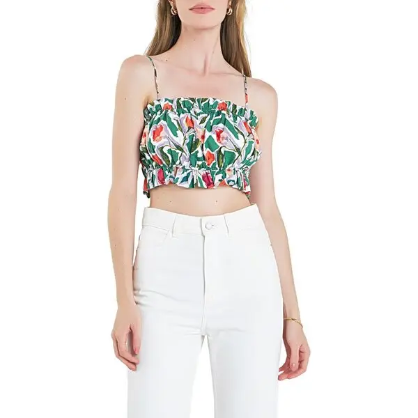 English Factory Floral Cropped Camisole