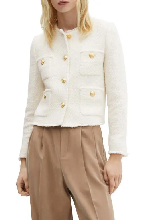 Mango Pocket Tweed Jacket