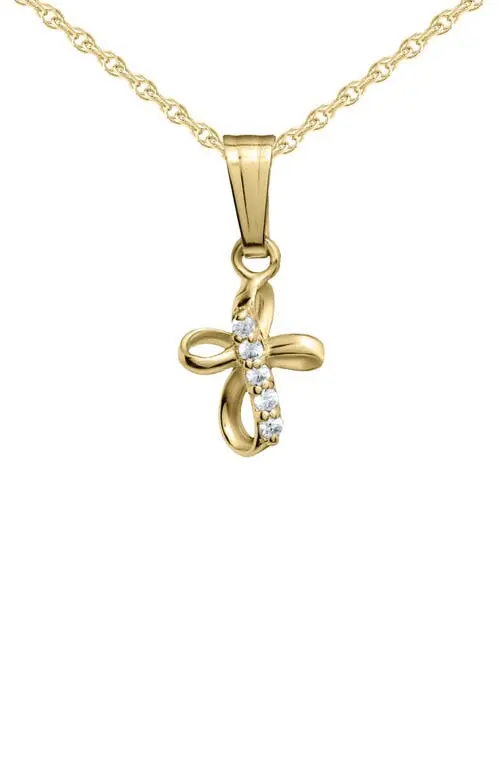 MIGNONETTE 14k And Cubic Zirconia Cross Pendant Necklace