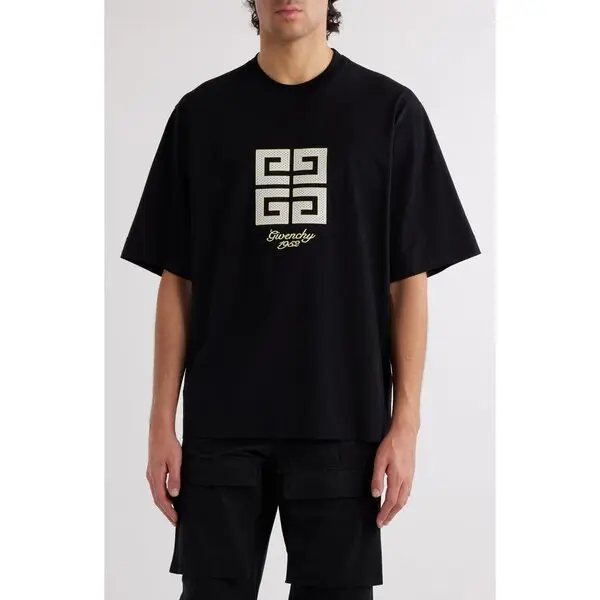 Givenchy New Studio Fit Oversize Logo Graphic T-shirt - Black