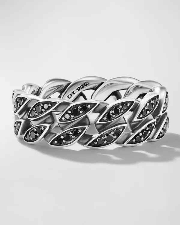 David Yurman Curb Chain Ring With Diamonds