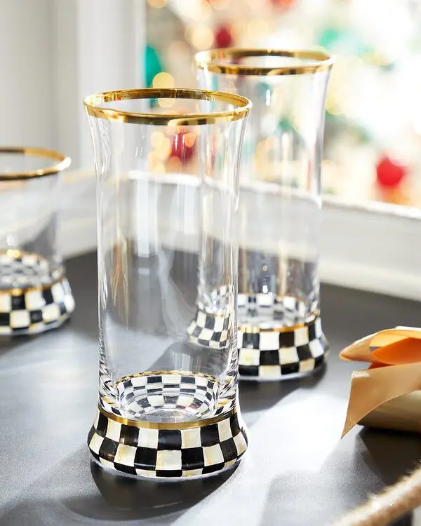 MACKENZIE-CHILDS Courtly Check Highball Glass, Set Of 2 - One-color