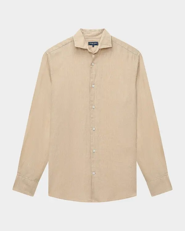 Frescobol Carioca Antonio Linen Casual Button-down Shirt - Sand Dune