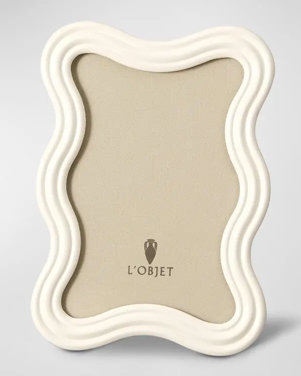 L'Objet Ripple Enamel Photo Frame, 4" X 6 - Pearlescent Enamel