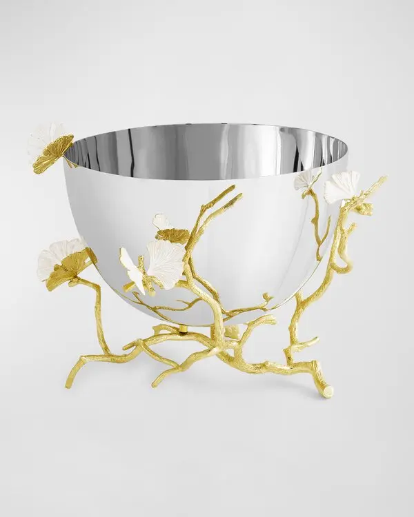 Michael Aram Butterfly Ginkgo White & Gold Serving Bowl - White And Gold