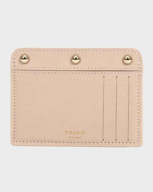FRANZI Luisa Leather Card Holder - Powder Pink