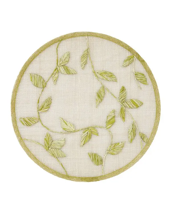 JOANNA BUCHANAN Straw Leaf Placemats, Set Of 4 - Citrus