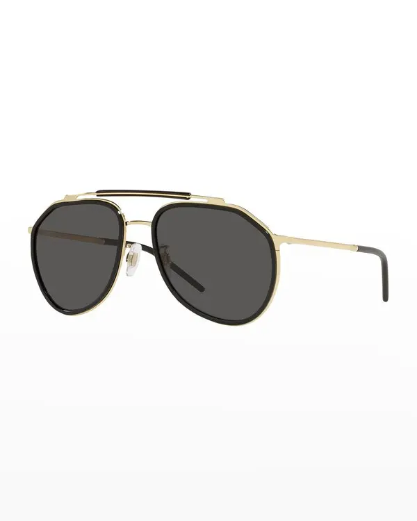 Dolce & Gabbana Two-tone Aviator Sunglasses - Gold Black | Editorialist