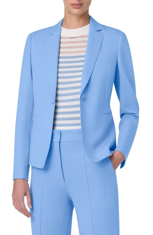 Akris One-button Double Face Blazer - Sky