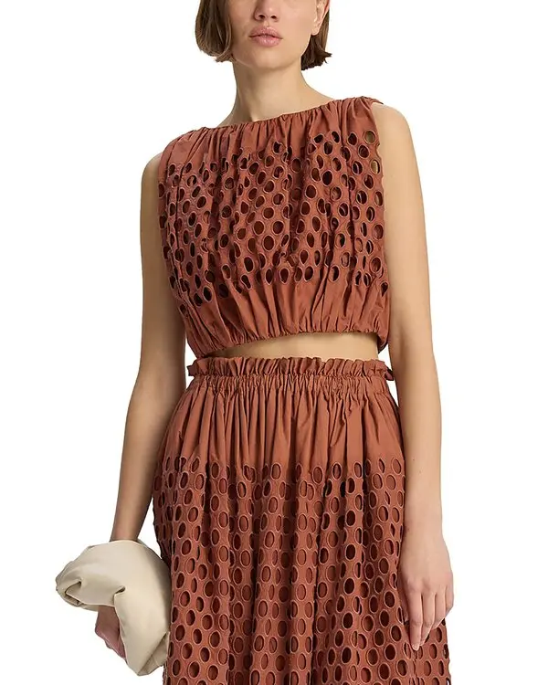 A.L.C. Raina Cotton Eyelet Crop Top